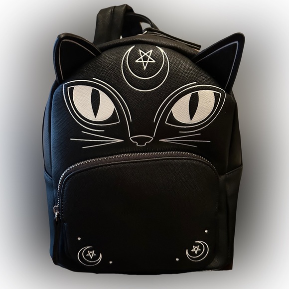 MAD Engine | Bags | Mad Engine Black Cat Mini Backpack Witch Moon Stars ...